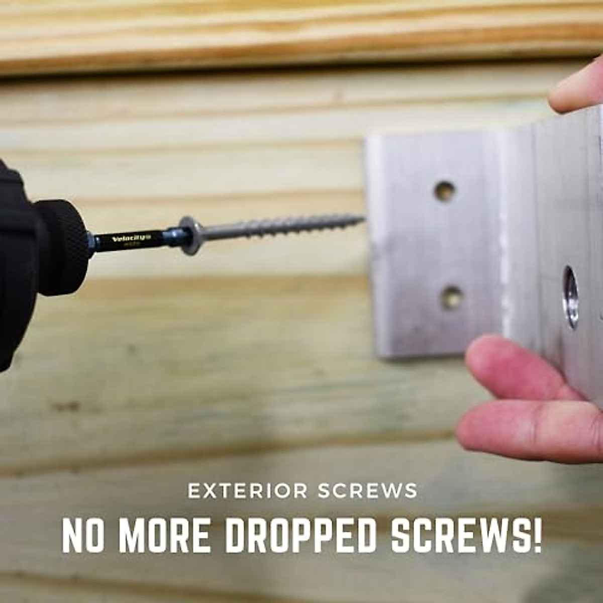 Velocity Exterior 2 Inch Wood Screws Contractor Pack (Size #8) – Stick Tight Technology, Made with Carbon Steel, Includes Hexstix Bit & Storage Organizer Fence Screws for Wood (450 Pieces)