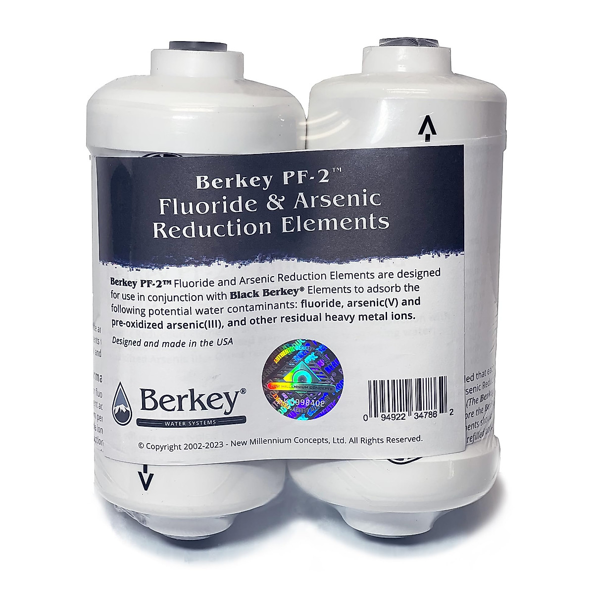 Set of 2 Berkey Authentic Black Berkey Elements (BB9-2) and 2 Berkey PF-2 Fluoride and Arsenic Reduction Elements - Combo Pack