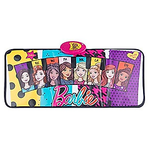 Sakar Barbie Electronic Piano Music Mat TOY-15371 | Keyboard Piano Floor Mat for Kids, Light-Up Activity Mat, Dance Floor Rhythm Games, Educational Kids Music Playmat