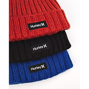 Hurley Mens Winter Hat Eagle Flats Cuffed Beanie, Size One Size, Black