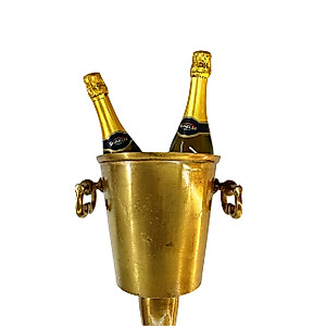 Treasure Art Floor Standing Rustic Champagne Bucket Distressed Look Wine Cooler Ice Gift Antique