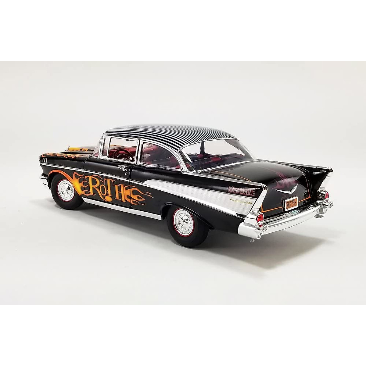 ModelToyCars 1957 Chevy Bel Air Hot Rod Big Daddy Ed Roth, Black - Acme A1807014-1/18 Scale Diecast Car
