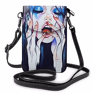 Women Men Girls Boys Goth Gotik Gothic Melancholy Women Girl Art Small Crossbody Purse Cell Phone Pouch Mini Tote Shoulder Bag For Travel Work Shopping Walking Dating Outdoor