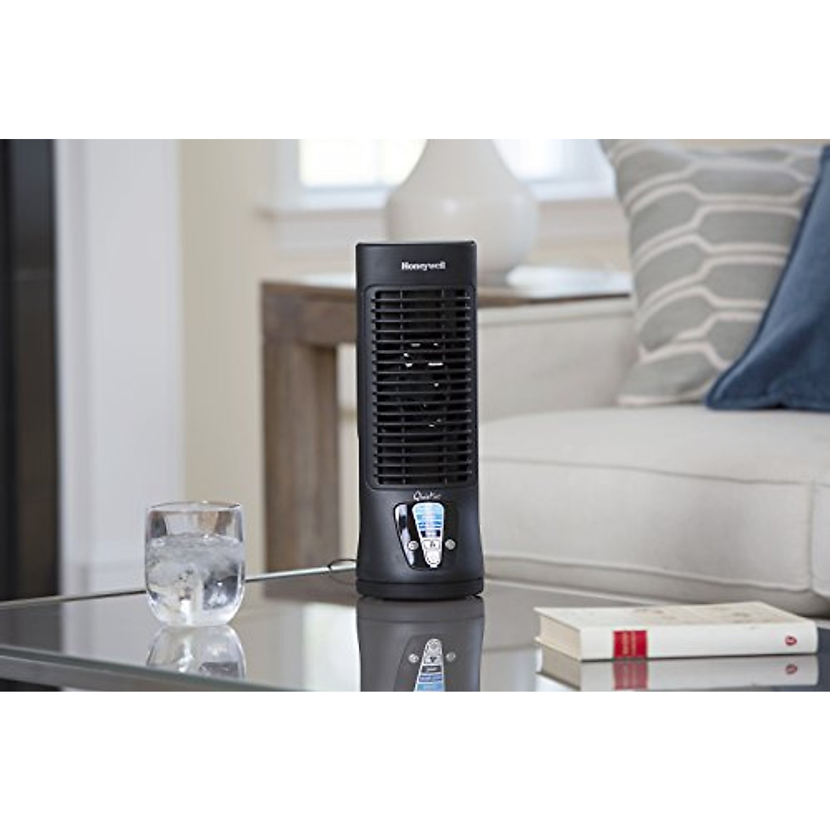 Honeywell HTF210B QuietSet Personal Table Fan, Black – Oscillating Personal Fan with Quiet Operation and 4 Levels of Power and Sound