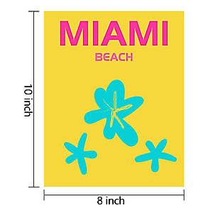 eletecpro 8x10 Preppy Room Decor Aesthetic Set of 6 Preppy Wall Art Trendy Travel Wall Decor Maximalist Framed Canvas Posters for Teen Girls Bedroom Decorations Fashionable Summer Prints Stuff