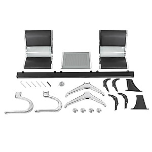 Airport Reception Chairs Waiting Room Chairs with Table and Arms 2 Seat PU Leather Reception Bench Waiting Area Bench Guest Reception Chairs for Office, Business, Salon, Bank, Hospital, School