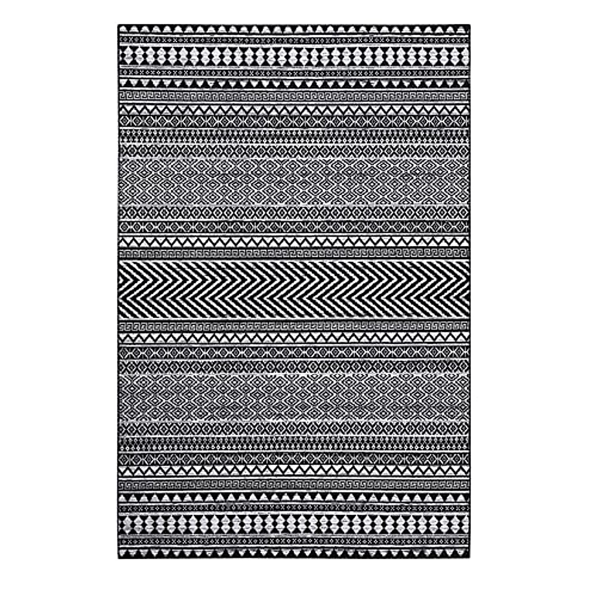 RUGSREAL Machine Washable Bohemian Area Rug Moroccan Stain Resistant Rug Geometric Non-Slip Area Rug for Living Room Bedroom Home Office, 5' x 7'