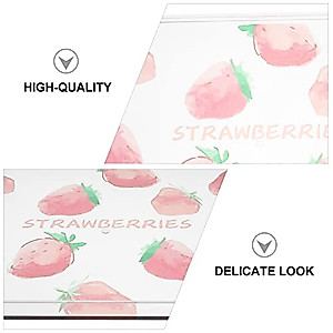 11.4" x 8.3" Plastic Serving Trays - Clear Plastic Trays, Acrylic Serving Tray, Excellent for Weddings, Buffets, Birthday Parties (Strawberry Pattern)