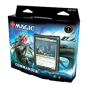 Magic: The Gathering Commander Legends – Reap the Tides | 100 Card Ready-to-Play Deck | 1 Foil Commander | Blue-Green
