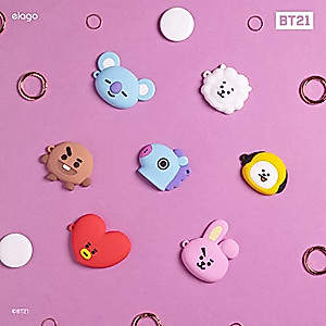 elago BT21 Silicone Case Compatible with AirTag Case, Compatible with Air Tag Keychain - Drop Protection, Track Keys, Backpacks, Purses, Tracking Tag Not Included [TATA] [Official Merchandise]