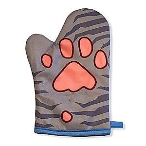 Cat Paw Oven Mitt Funny Pet Kitty Cat Kitten Animal Lover Graphic Baking Glove Funny Graphic Kitchenwear Cat Funny Food Novelty Cookware Grey Oven Mitt
