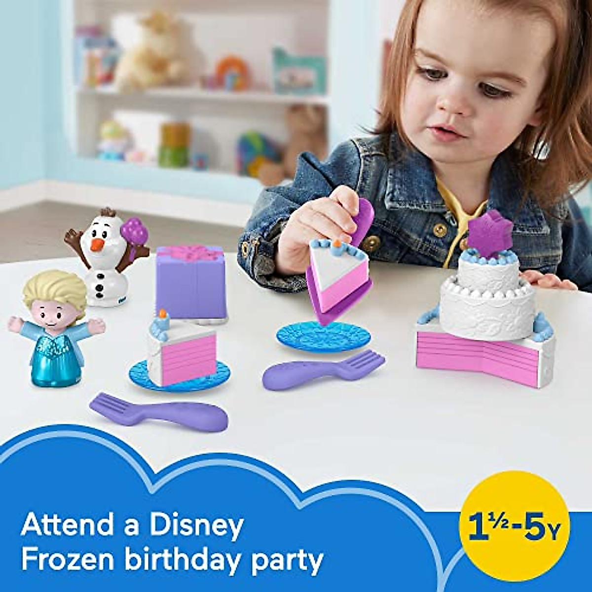 Disney Frozen Toddler Toy Little People Elsa & Olaf's Party 12-Piece Playset with Character Figures for Ages 18+ Months