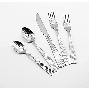 KOOMADE EMPIRE 40-Piece Silverware Set for 8, Mirror Polished Stainless Steel Flatware (Dinner, Salad Forks, Knives, Spoons, Teaspoons) Dishwasher Safe
