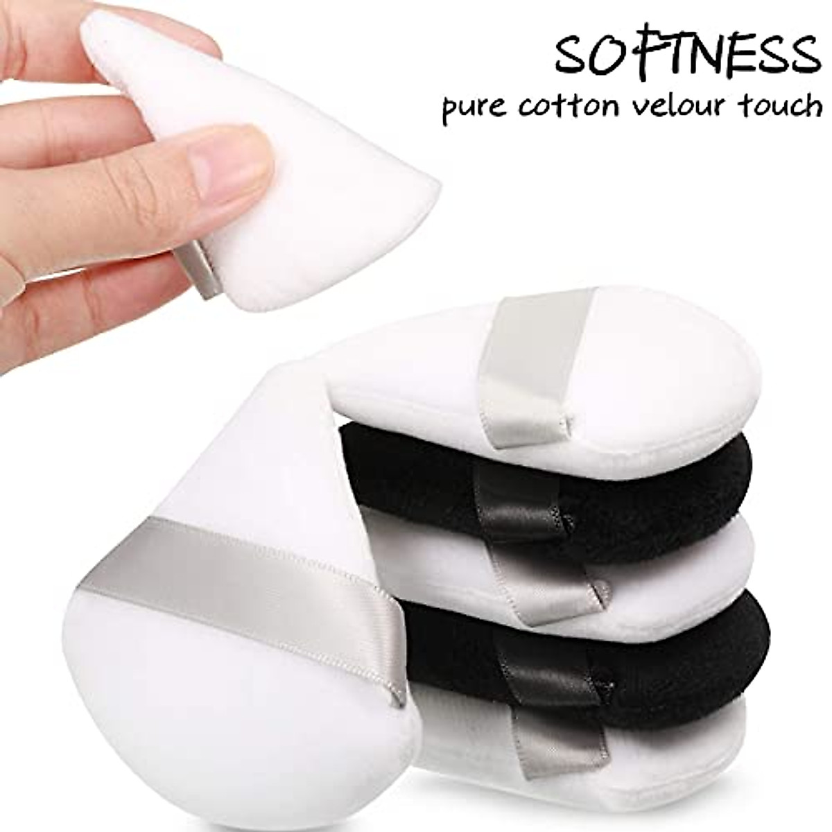 10 Pieces Pure Powder Puff Face Triangle Soft Makeup Powder Puff for Loose Powder Mineral Powder Body Powder Makeup Tool