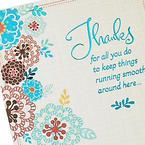Hallmark Pack of Thank You Cards, 4 Cards with Envelopes (Keep Things Running Smoothly) for Nurses Day Cards, Admin Professional Day Cards, Appreciation