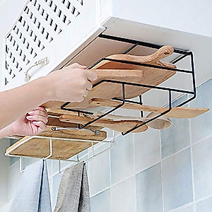 Modernnimalist Shelf,Double-Layer Kitchen Storage Rack Cutting Board Hanging Rack Towel Rack Cutting Board Rack Stainless Steel Hanging Storage Rack Rack/White