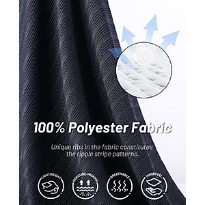 MIER Long Sleeve Polo Shirts for Men Quick Dry Polyester Collared Shirt Casual Performance Golf Shirts, Navy, XXL