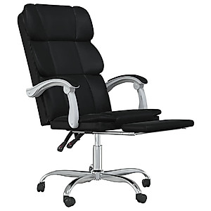 Reclining Office Chair,with Rolling Wheels with Adjustable seat Height Suitable for Office, Home, Study Space, Conference Room or Play Facility Black Faux Leather
