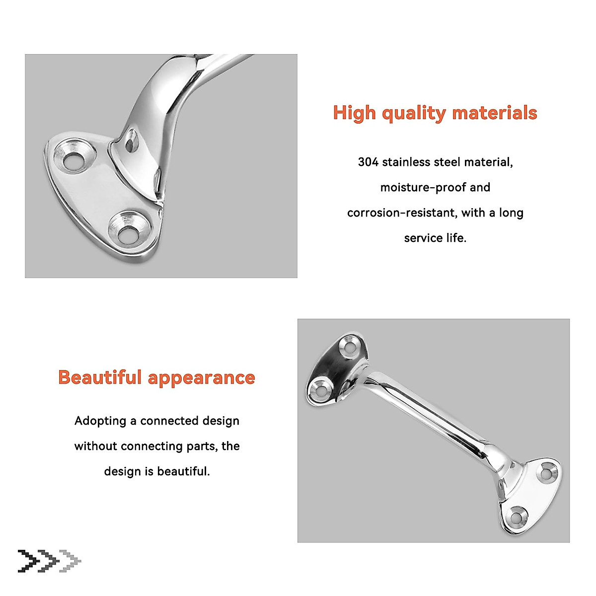 Bath Grab Bar, 6in Shower Grab Bar Stainless Steel Bathroom Handles Stairway Handrail Balance Bar Boat Yacht Handle Pull Shower Handle Safety Bar for Grab Bars Senior, Elderly, Handicap