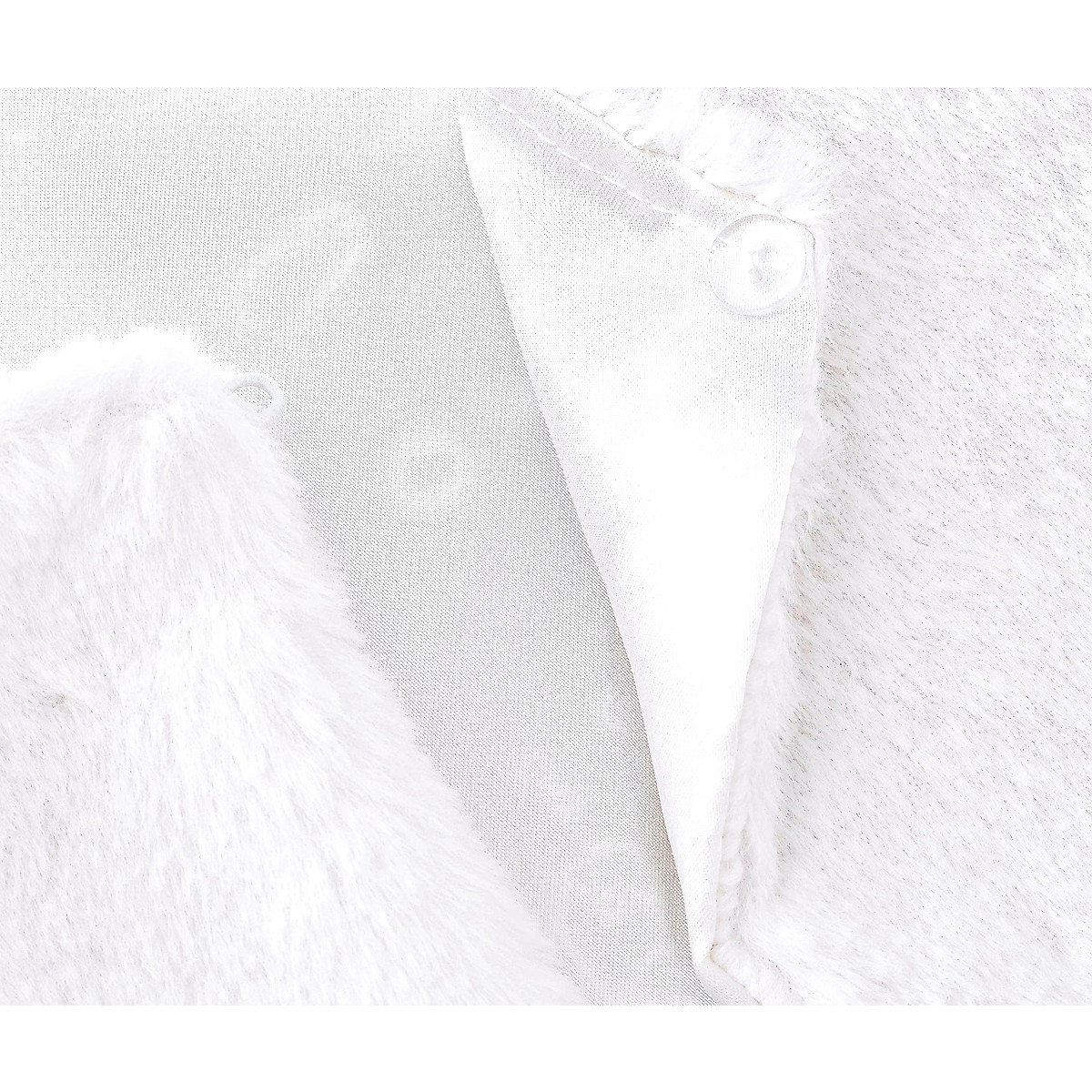 Lilax Girls Cozy Faux Fur Bolero Shrug Long Sleeve Crew Neck Dress Coat 5T White