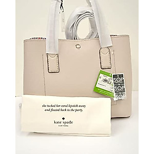 Designer Kate New York Women's Hadley Road Small Dina Top Handle Handbag Tote in Tusk Light Cream light Beige