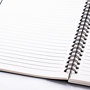 Ykimok 2 Pack College Ruled Notebook, Soft Black Cover Spiral Notebook, Memo Notepad Sketchbook, Students Office Business Diary Spiral Book Journal, 50 Pages, 25 Sheets, 10 x 7.5 Inch