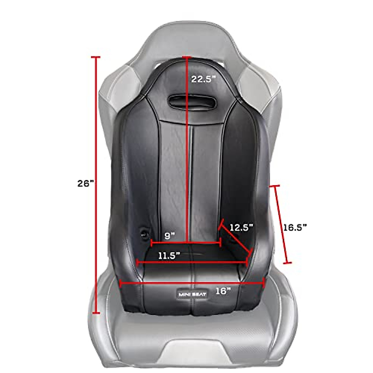 Mini Seat High Sides - Kids Seat for UTV Seats - Fits Polaris RZR, Can-Am X3 and Most Other Side by Side and After Market Seats (SEAT ONLY)