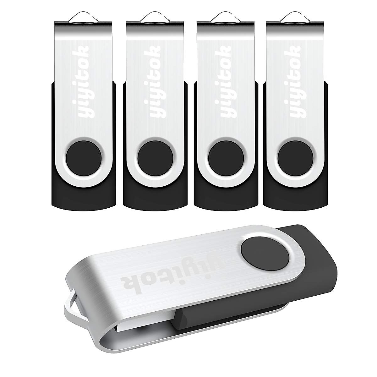USB Drive 32GB Pack of 5,USB 2.0,USB Stick with Red Led Indicator,32gb Flash Drive 5 Pack,Memory Stick Storage (Black Color)