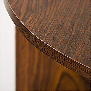 FHDGH 3-Tier Corner Curved Shelf Organizer, Freestanding Display Storage Shelves and Wooden Bookcase, for Kitchen, Living Room, Study, Rustic Brown