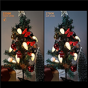 50 Pack C9 Led Christmas Lights Bulb, C9 Replacement LED Christmas Lights Outdoor Bulb, C9 Shatterproof Led Bulb for Christmas String Lights, E17 Base, Commercial Grade 2200K Warm White Bulbs