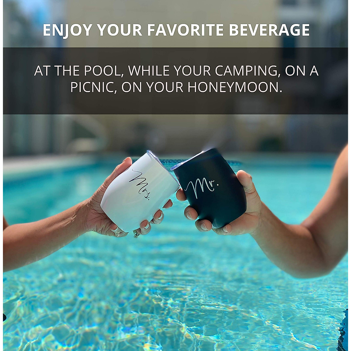 DeLuxe Gifted Mr and Mrs Wine Tumblers, Wedding Presents for Newlyweds, Mr and Mrs Gifts, Bridal Shower Gifts, Wedding Gifts For Husband & Wife - Gift For Couple, Wedding, His and Her Gifts