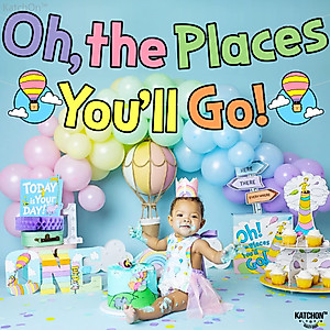 Katchon, Oh The Places You'll Go Banner - 10 Feet, NO DIY | Oh The Places You'll Go Sign for Kindergarten Graduation Decorations Class Of 2024 | Graduation Banner, Oh The Places You'll Go Decorations