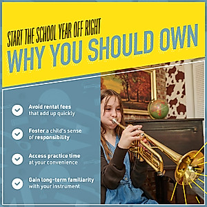 Mendini By Cecilio Bb Trumpet - Trumpets for Beginner or Advanced Student w/Case, Cloth, Oil, Gloves - Brass Musical Instruments For Kids & Adults