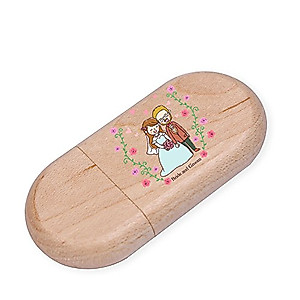 Custom Logo Wood USB Flash Drive 16GB Wooden Pendrive Stick USB Box (16GB X 5PCS)