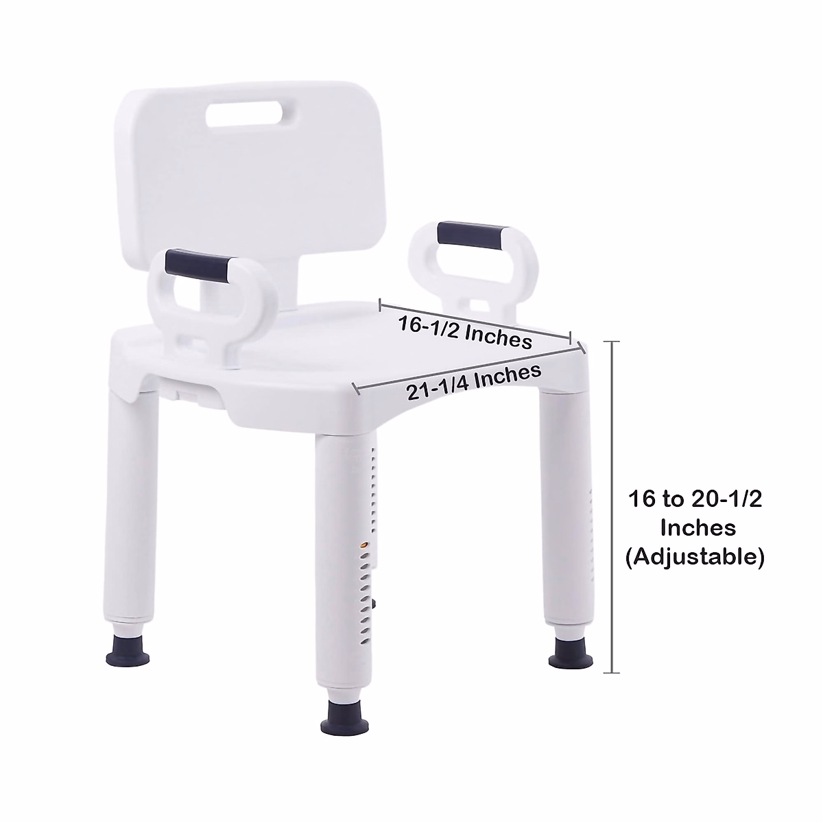 McKesson Bath Bench with Removeable Back, Plastic Frame, Lightweight, Adjustable, 350 lbs Weight Capacity, 1 Count