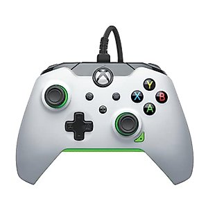 PDP Wired Controller Neon White for Xbox Series X|S, Gamepad, Wired Video Game Controller, Gaming Controller, Xbox One, Officially Licensed - Xbox Series X