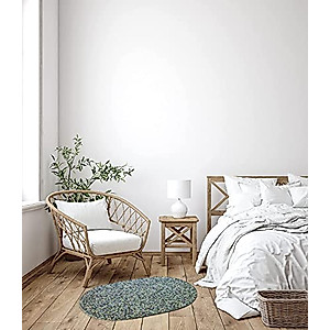 Sabrina Tweed Indoor/Outdoor Oval Braided Rug, 4 by 6-Feet, Denim