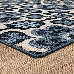Mohawk Home Soho Marjorelle Gardens Floral Printed Area Rug, 5'x8', Blue