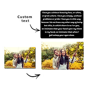 Eletizy Personalized Picture/Text Wallet Metal Card, Custom Color Print Picture Double Side Wallet Insert Card for Love Note, Anniversary, Husband Wife, Family, Boyfriend,Girlfriend (Black)