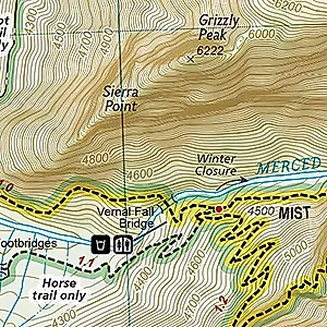Yosemite National Park Day Hikes Map (National Geographic Topographic Map Guide, 1704)