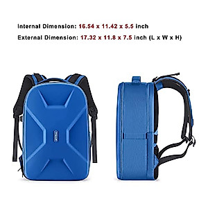 MOSISO Camera Backpack, DSLR/SLR/Mirrorless Photography Camera Bag 15-16 inch Waterproof Hardshell Case with Tripod Holder&Laptop Compartment Compatible with Canon/Nikon/Sony, Royal Blue