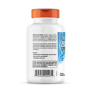 Doctor's Best MSM with OptiMSM, Non-GMO, Gluten Free, Joint Support, 1500 mg, 120 Tablets (DRB-00097)