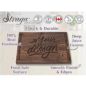 Straga Personalized Cutting Boards | Handmade Wood Engraved Charcuterie | Custom Wedding, Anniversary, Engagement Gift for Couples (Nautical Knot Design No.805)