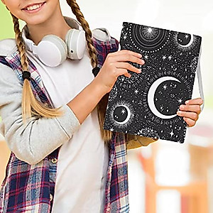 YEXIATODO Moon Starsky Book Sleeve for Textbook Back to School Appliance Anti-scratch No Glue Section Washable Reusability Polyester Book Covers Decorate Hardcover