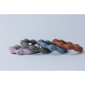 Boppabug | Baby Teething Ring | Minimalist Sensory Teether Toy | Safe Silicone Teething Bracelet (Dusty Lilac)