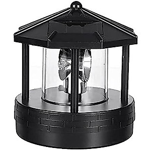 hwljxn Solar Lighthouse, LED Beacon Rotating Garden Lights, Outdoor Smoke Tower Lamp,Solar LED Rotating Lighthouse Light Garden Yard Lawn Lamp Lighting Outdoor Home Decor