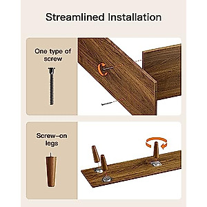 Pipishell 9-Cube Bookshelf, Bookcase with 3 Height-Adjustable Shelves and Solid Legs, Cube Storage Shelf, Modern Freestanding Open Bookshelf for Living Room, Bedroom, Walnut, PIBS04WN