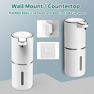 HOMELYLIFE Automatic Foam Soap Dispenser,12.85oz Touchless Soap Dispenser with Smart Display,4 Levels Adjustable Liquid Hand Free Soap Dispenser,Dish Soap Dispenser for Kitchen,Bathroom,Public Places