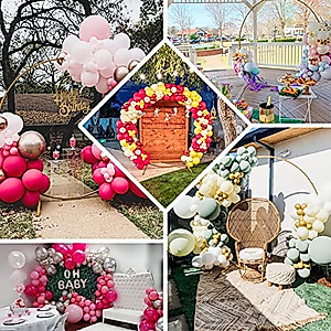 Efavormart 7.5 Ft Round Gold Metal Wedding Arch Photo Booth Backdrop Stand - 100 Lbs Capacity