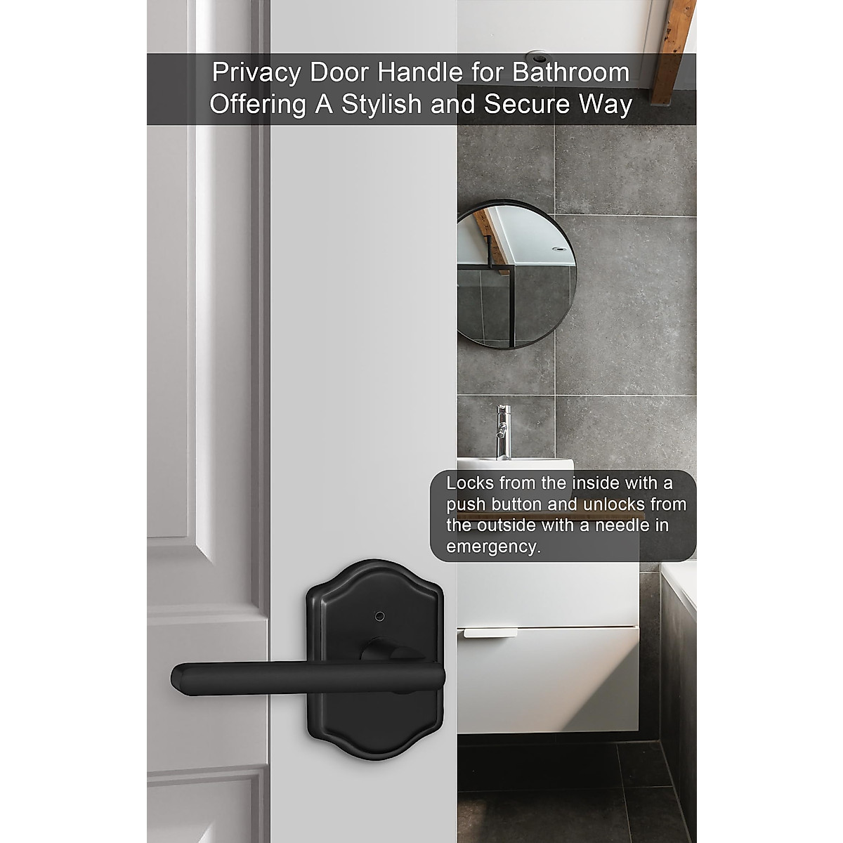 goldenwarm 16 Pack Black Interior Door Handles, Premium Zinc-Alloy Black Door Handle Interior, Contemporary Black Privacy Lever Door Handle for Bedroom, Bathroom